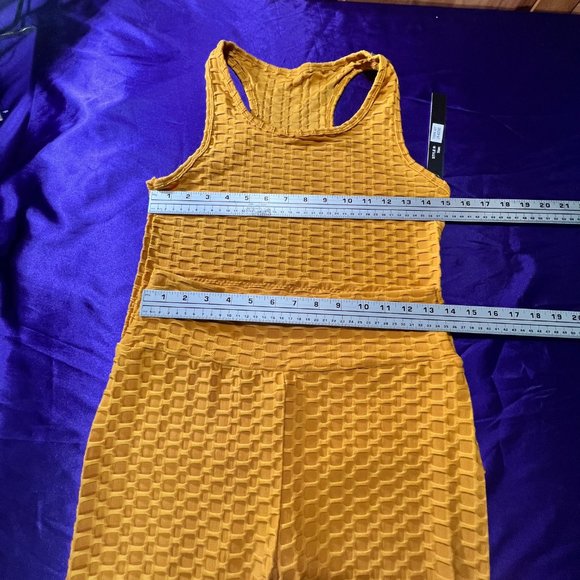 New Mix | Pants & Jumpsuits | New New Mix 2 Piece Mustard Cotton Blend ...